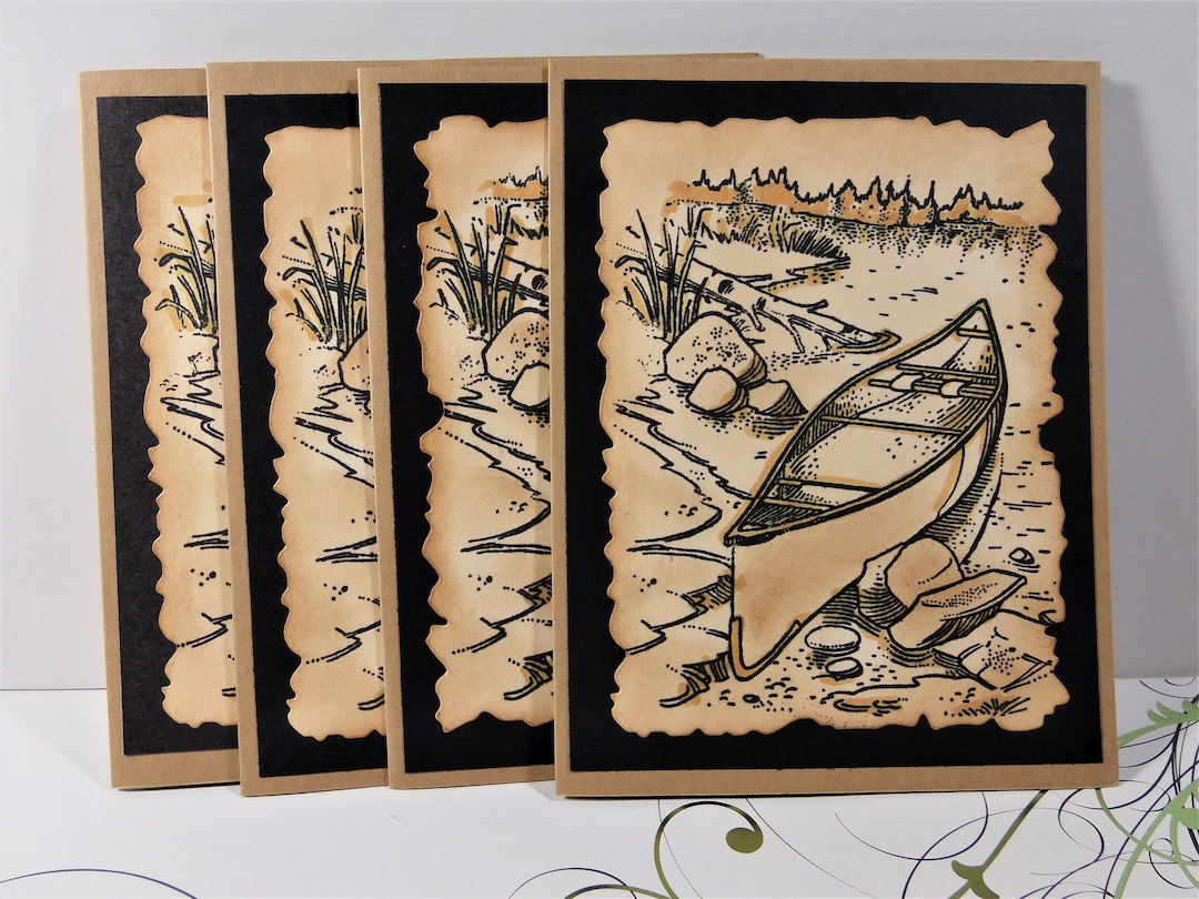Cards, 4 Note Cards, Canoe, Select-a-greeting, Cards With Envelopes 4 ...