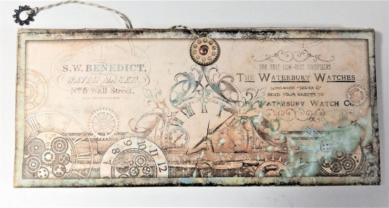 Photo Album Mini Folio, Journal, Steampunk , Tri-fold Scrapbook With ...