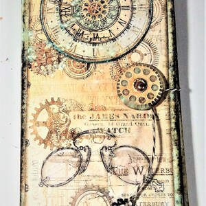 Photo Album Mini Folio, Journal, Steampunk , Tri-fold Scrapbook With ...