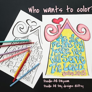 As for Me and My House We Will Serve the Lord Coloring Page, Joshua 24: ...