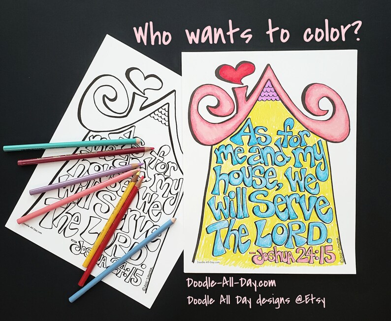 As for Me and My House We Will Serve the Lord Coloring Page, Joshua 24: ...