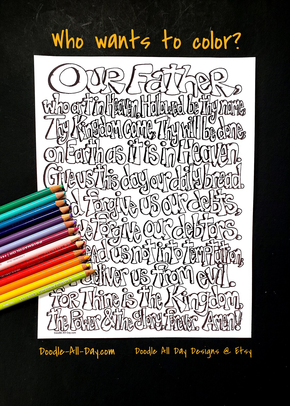 The Lord's Prayer Coloring Page, Coloring Sheet, Scripture Coloring ...