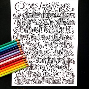 The Lord's Prayer Coloring Page, Coloring Sheet, Scripture Coloring ...