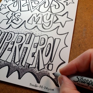 Superhero Coloring Page, Jesus is My Superhero, Superhero Coloring Page ...