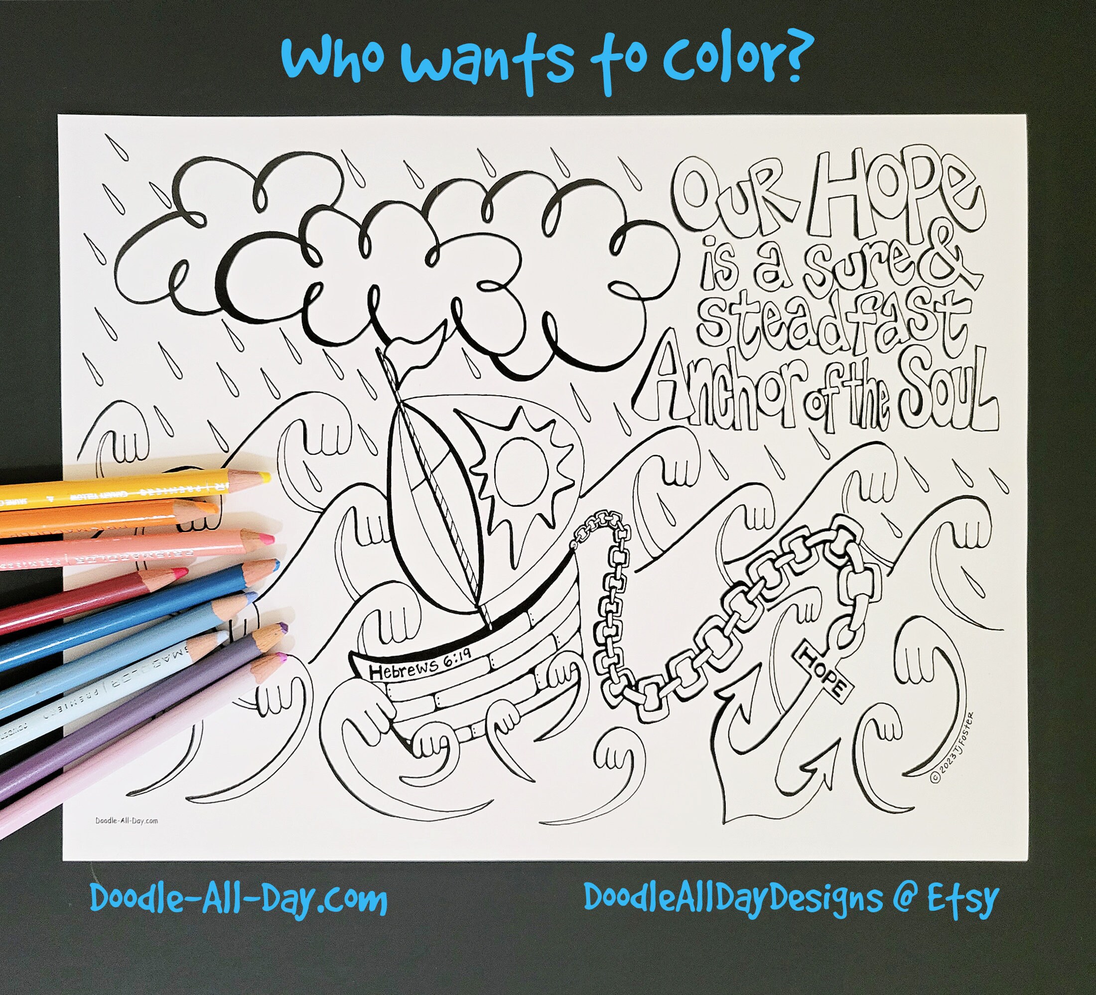Sure & Steadfast Anchor of the Soul Coloring Sheet, Coloring Page ...
