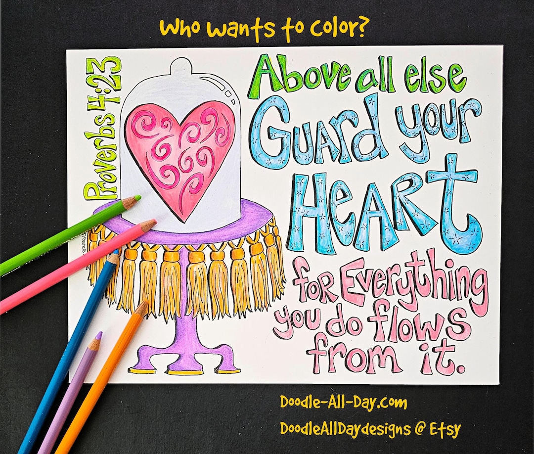 Guard Your Heart Coloring - Etsy