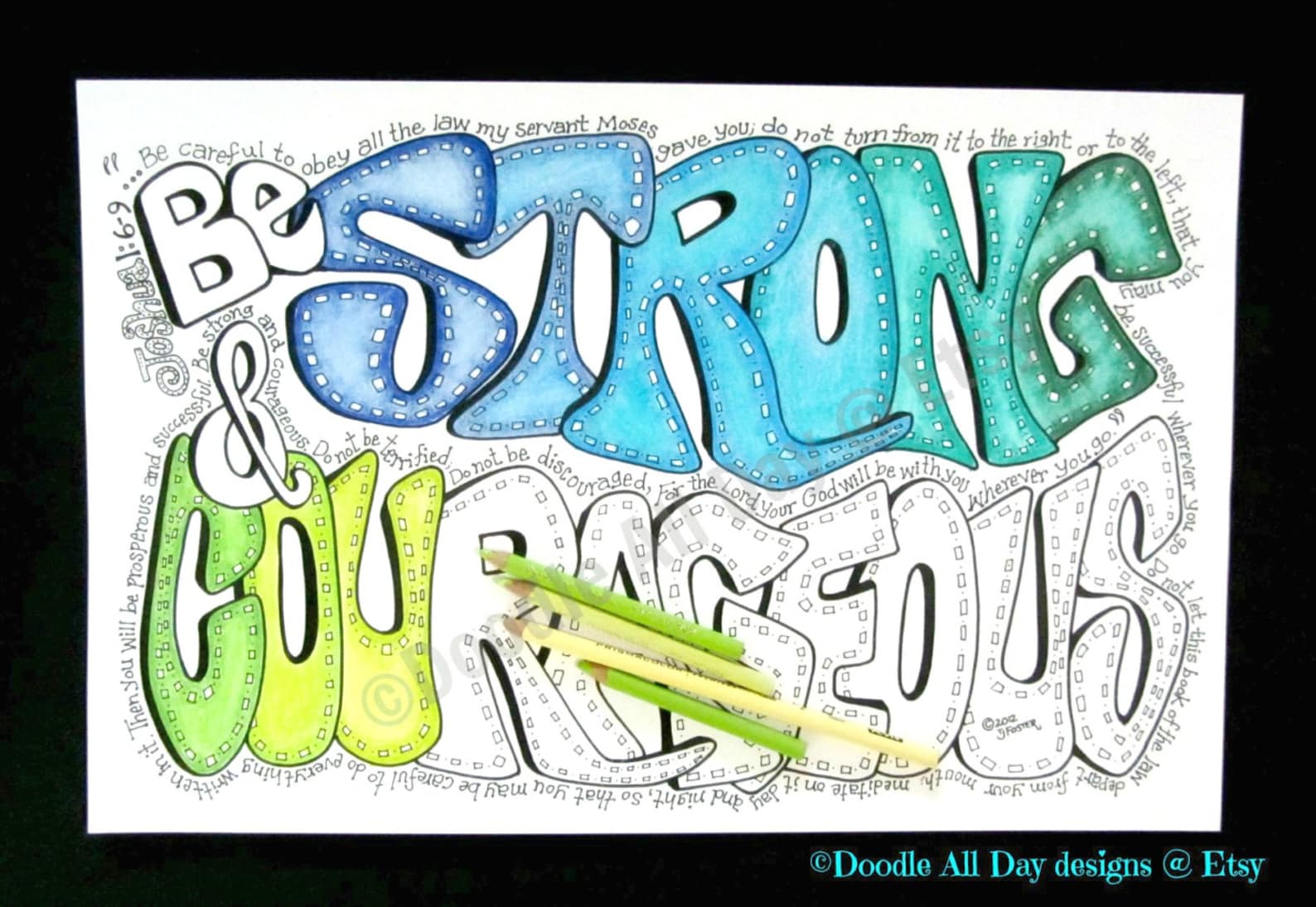 Strong & Courageous 8.5x11 Instant Download - Etsy