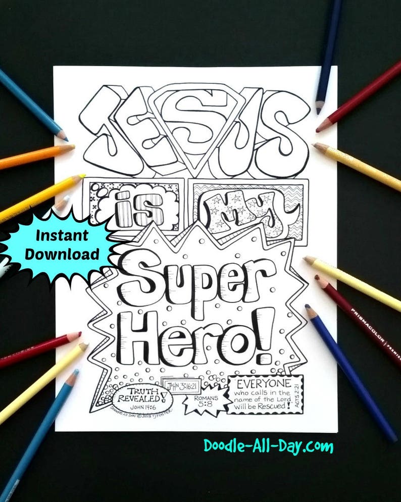 Superhero Set of 3 Coloring Printables, Coloring Sheet, Coloring Page ...