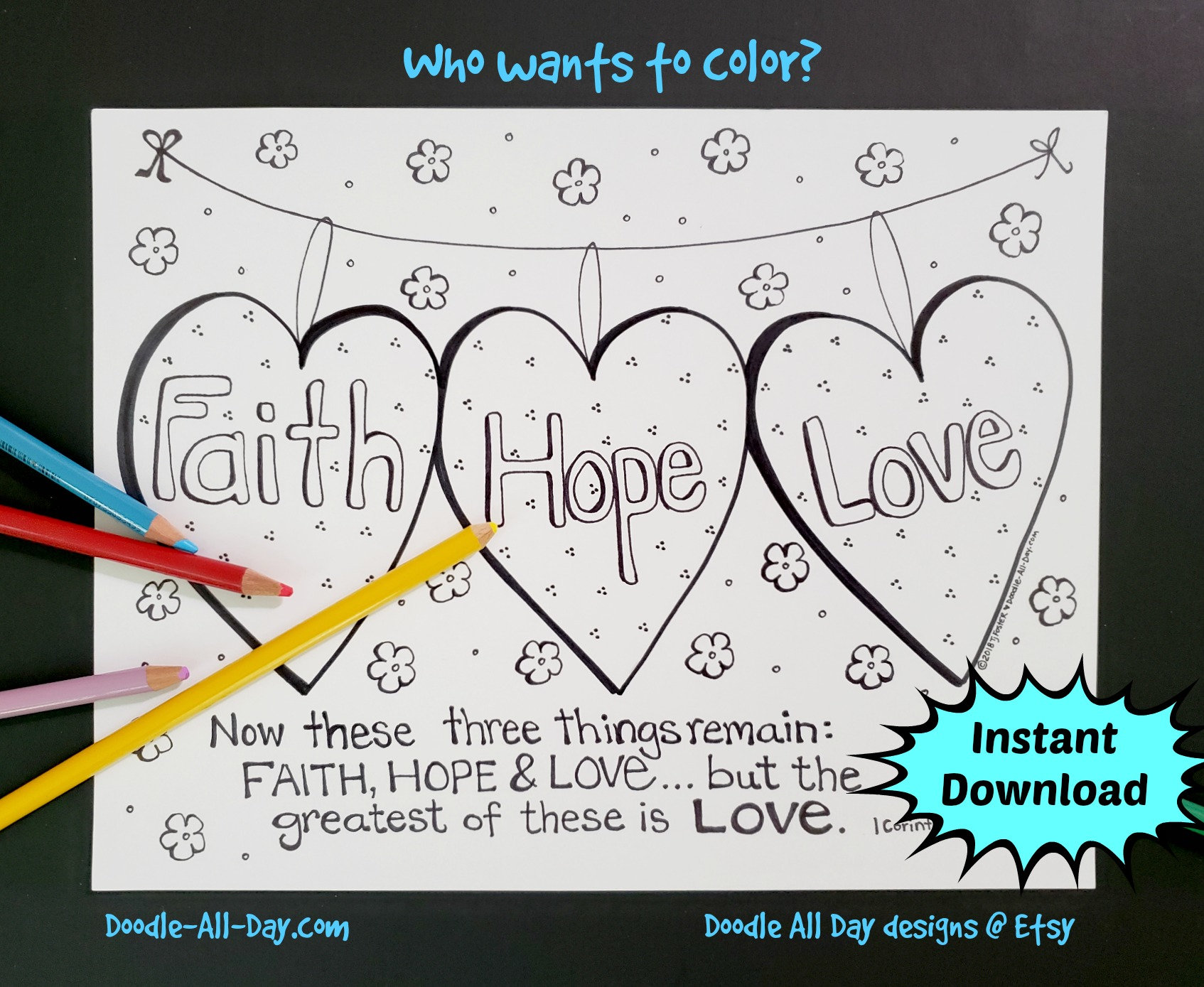 Faith, Hope & Love Instant Download - Etsy