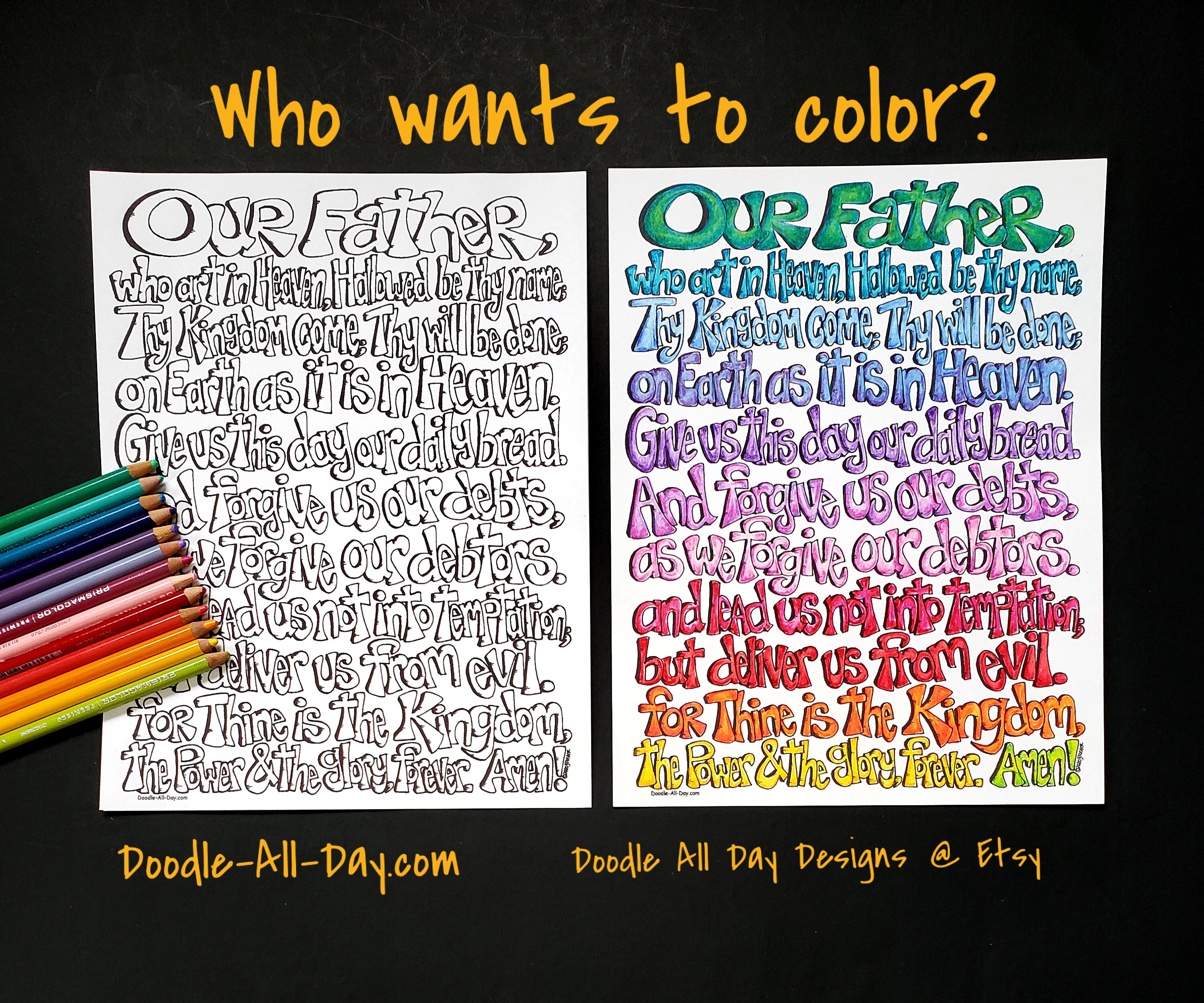 The Lord's Prayer Coloring Page, Coloring Sheet, Scripture Coloring ...