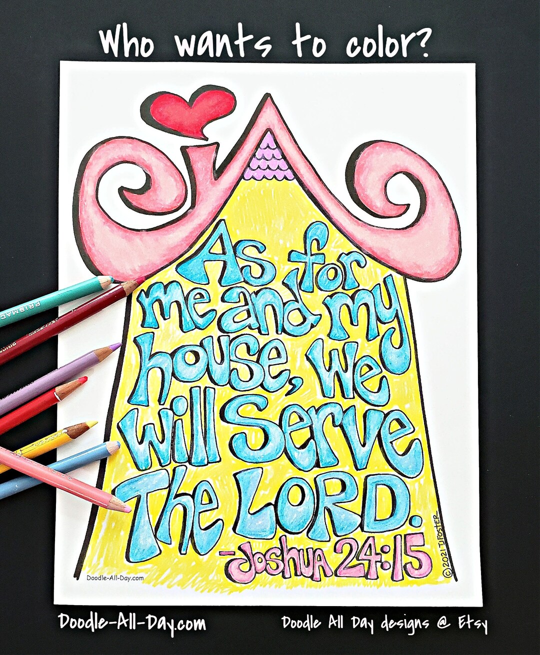 As for Me and My House We Will Serve the Lord Coloring Page, Joshua 24: ...