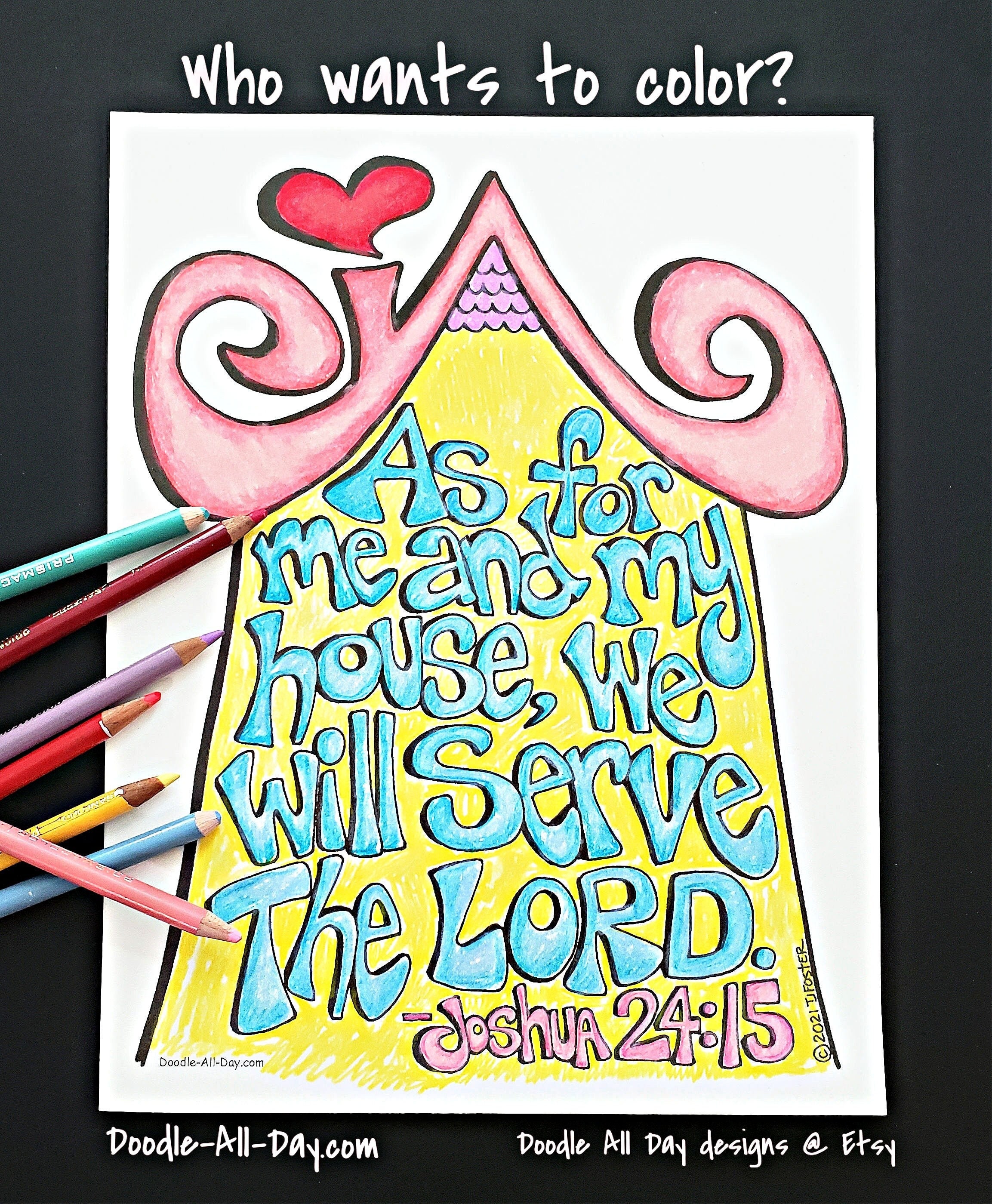 As for Me and My House We Will Serve the Lord Coloring Page, Joshua 24: ...