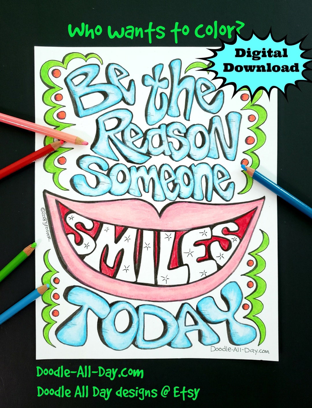 Be the Reason Someone Smiles Today B&w Printable - Etsy