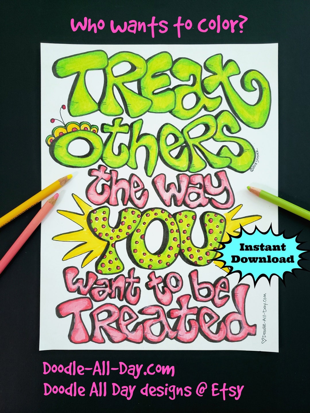 Treat Others the Way YOU Want to Be Treated B&w Printable - Etsy