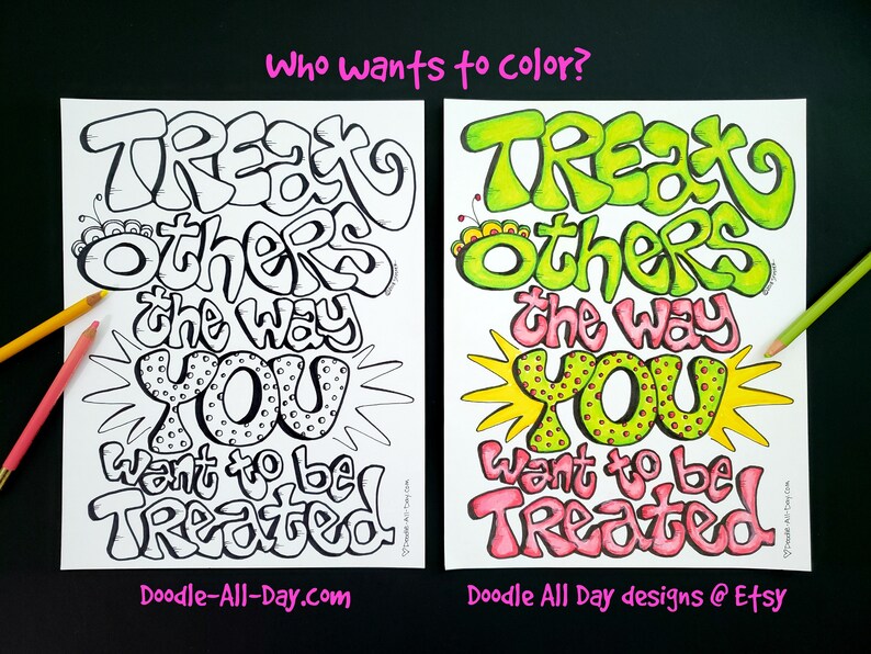 Treat Others the Way YOU Want to Be Treated B&w Printable - Etsy