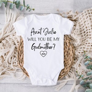 Will You Be My Godmother? Onesie® - Godparents Bodysuit - Godmother Proposal Onesie® - Aunt ...