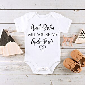 Will You Be My Godmother? Onesie® - Godparents Bodysuit - Godmother Proposal Onesie® - Aunt ...