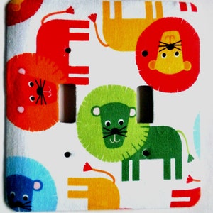 HAPPY LIONS Print Double Light Switch Plate Switchplate - Etsy