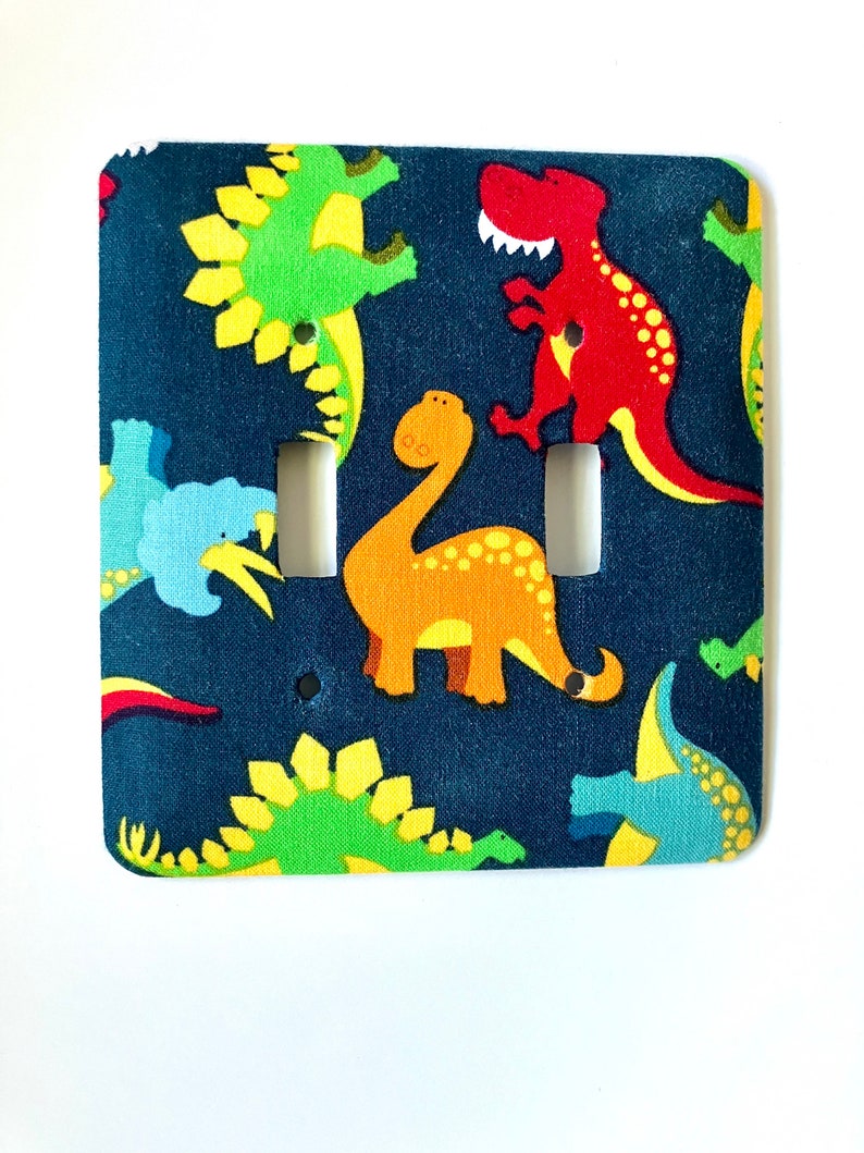 Dinosaur Double Light Switch Plate - Etsy