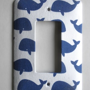 BLUE WHALE Print Single Rocker Switch Plate - Etsy