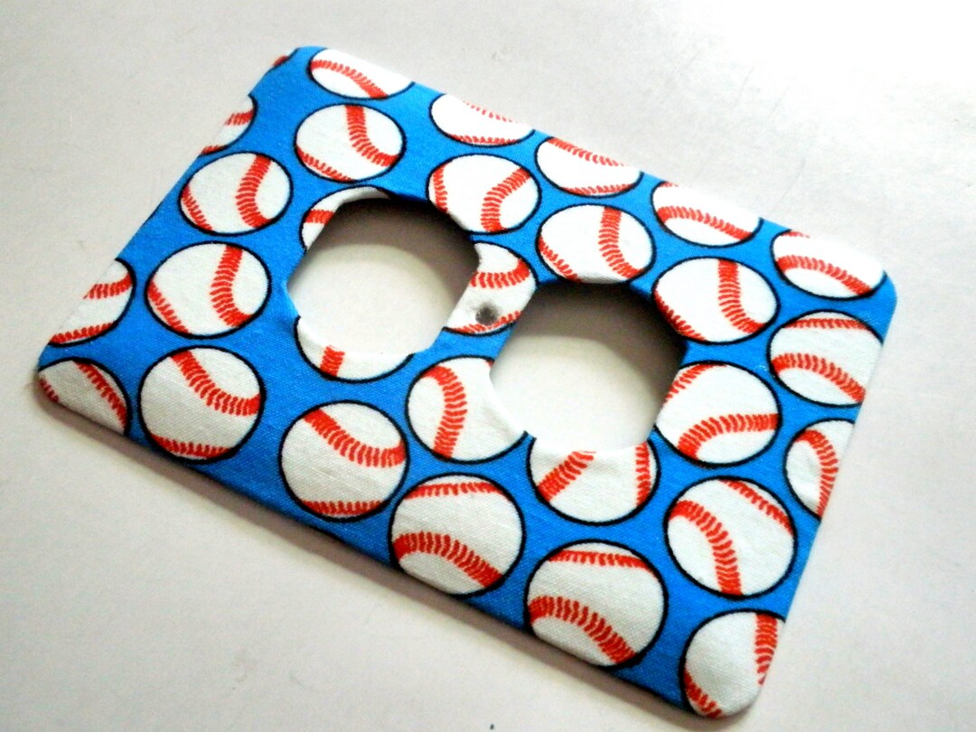BASEBALL PRINT Metal Outlet Cover - Etsy