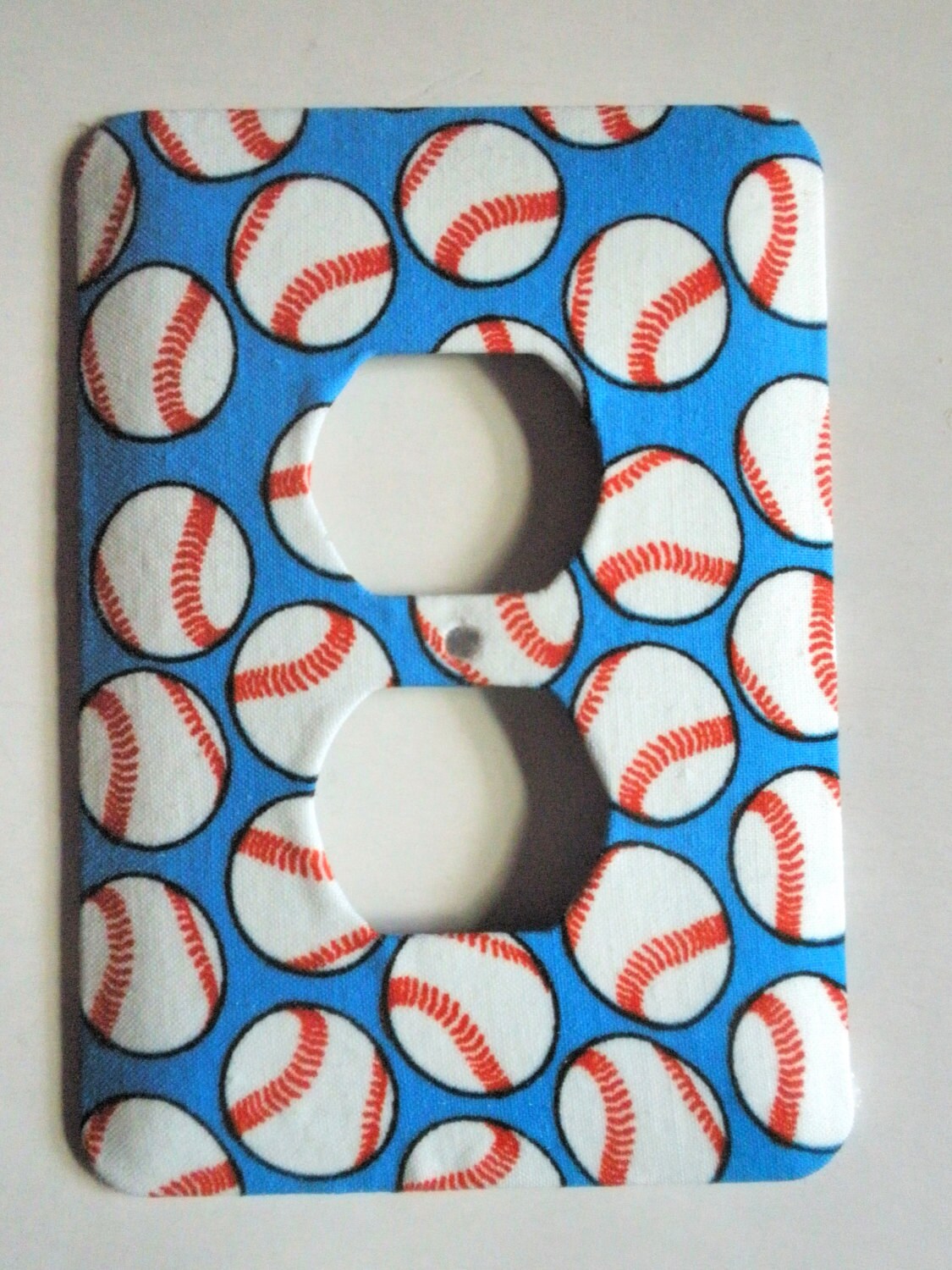 BASEBALL PRINT Metal Outlet Cover - Etsy