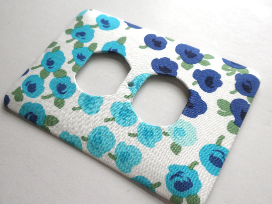 Blue and White Floral Outlet Cover Michael Miller Print Wall - Etsy