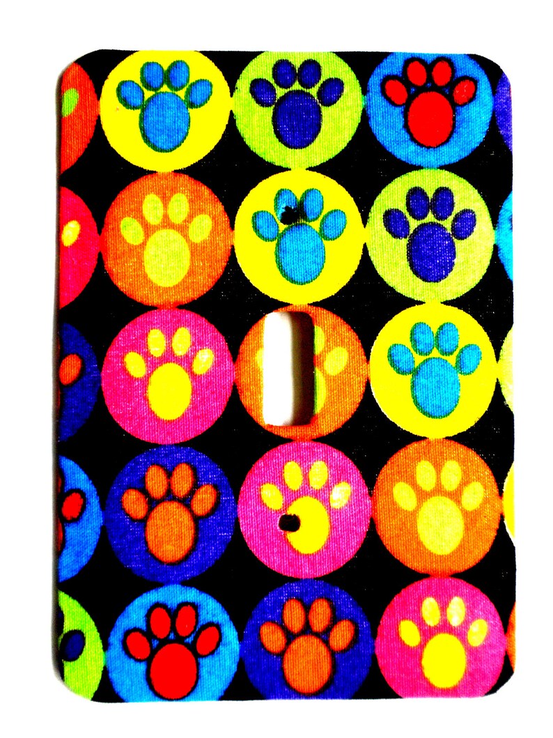 NEON PAW PRINT Single Light Switchplate Switch Plate Wall Decor - Etsy