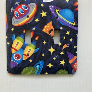 Space Travel Double Light Switch Plate - Etsy