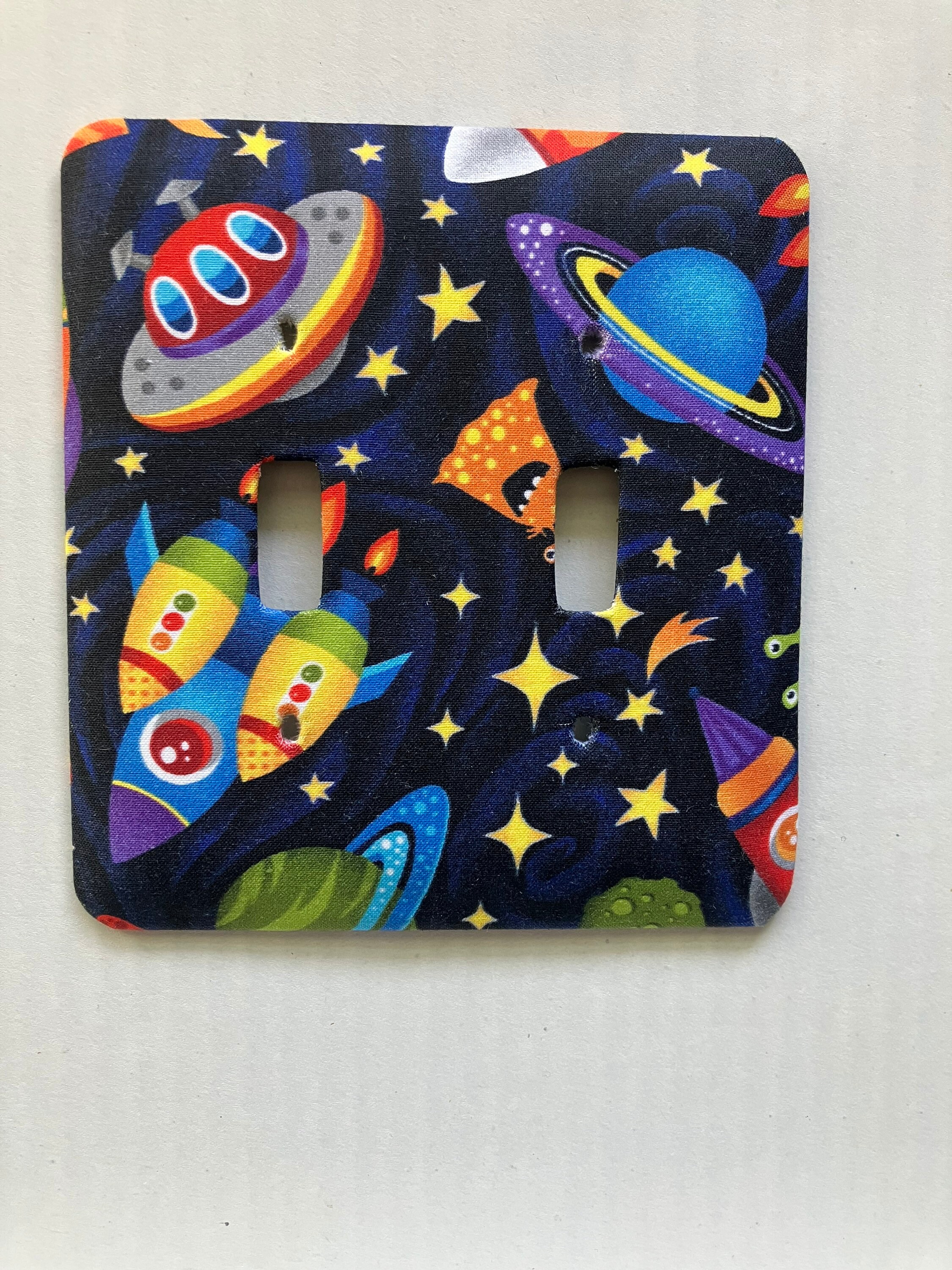 Space Travel Double Light Switch Plate - Etsy