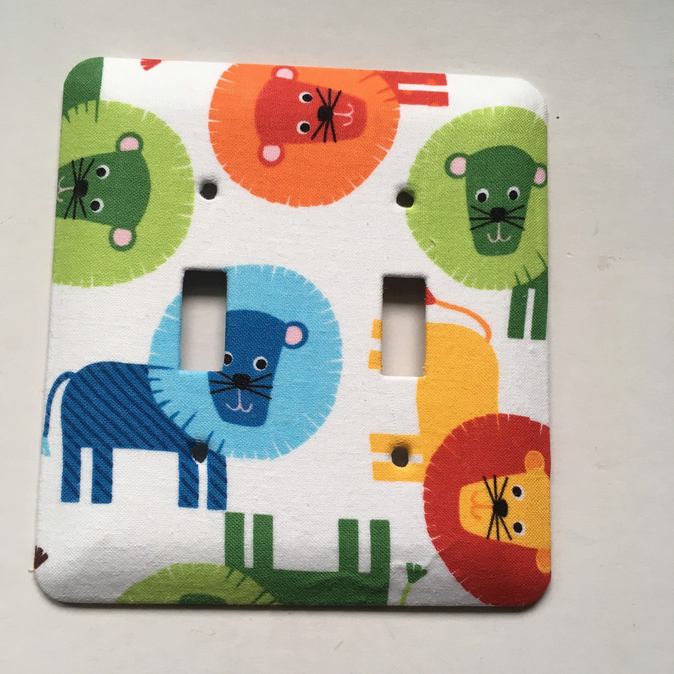 HAPPY LIONS Print Double Light Switch Plate Switchplate - Etsy