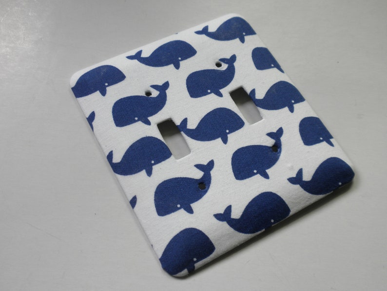 BLUE WHALE Double Light Switchplate Wall Decor - Etsy