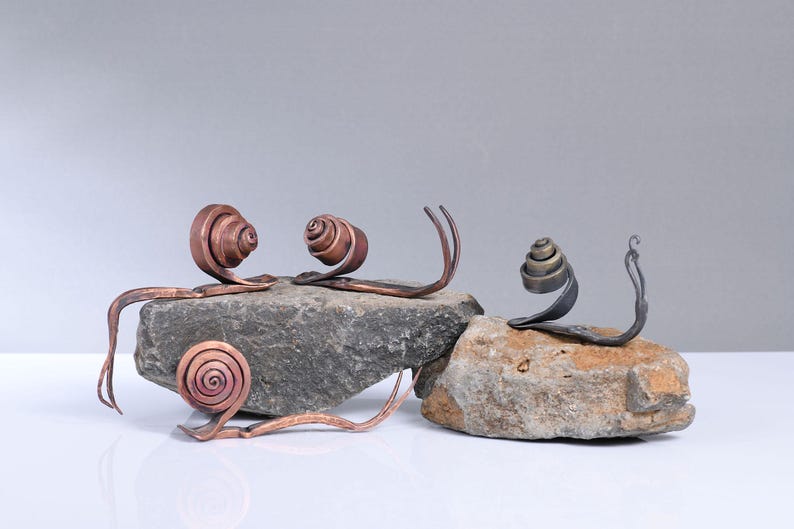Copper Snail Sculpture - Forged by Hand - Etsy