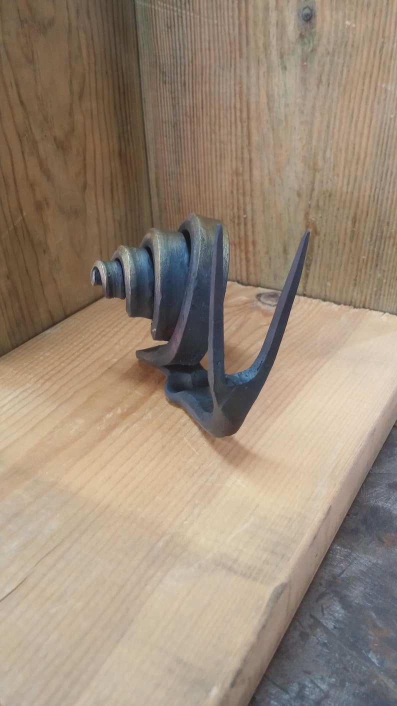 Iron Snail Sculpture: Hand Forged Metal Art Desk Decor Snail Gift - Etsy
