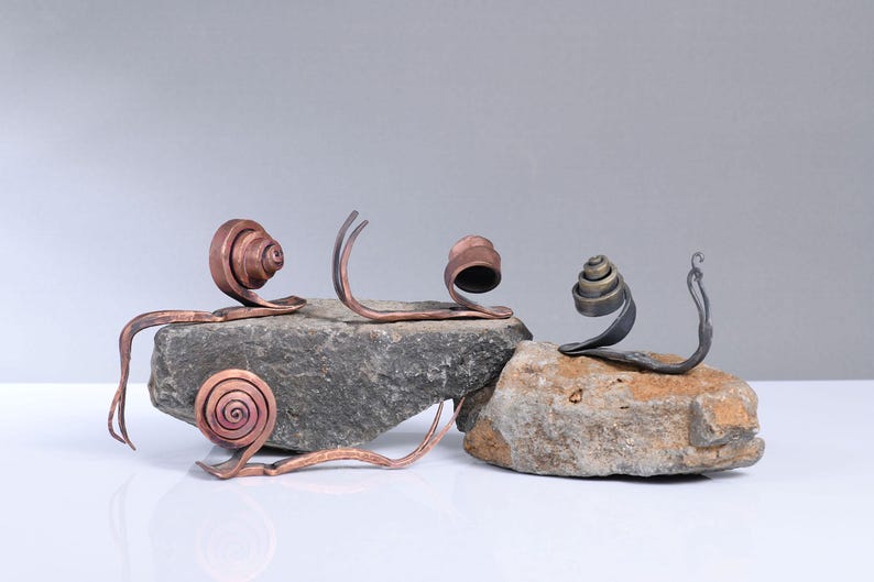 Copper Snail Sculpture - Forged by Hand - Etsy