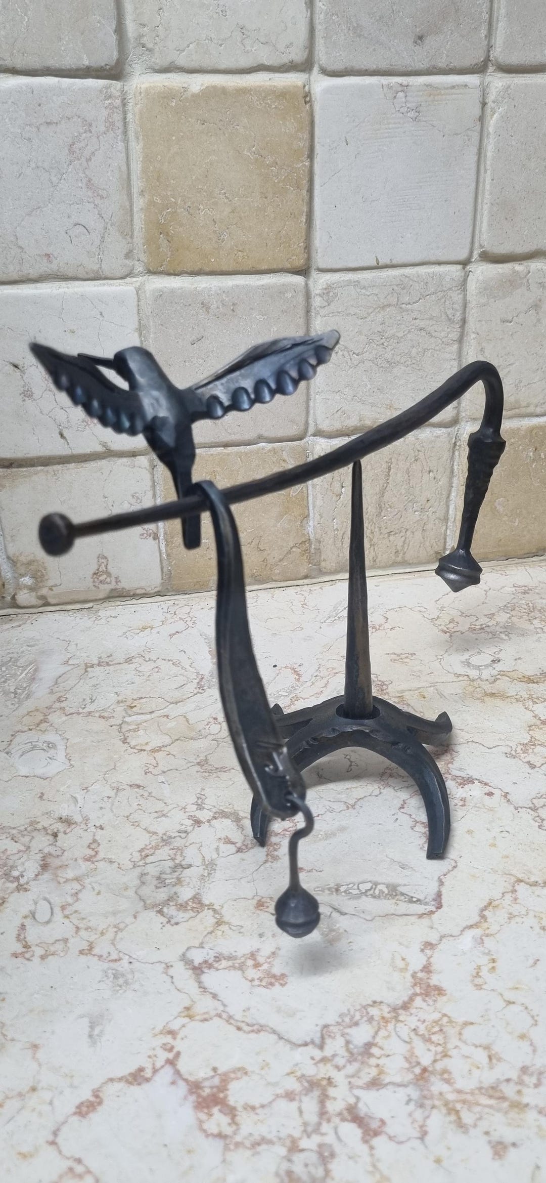 Forged Iron Hummingbird Sculpture: Rustic Metal Art Balance, 14-inch - Etsy