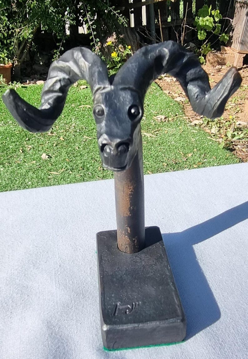 A Forged Iron Ram Sculpture Bookend by Jonatan Gat - Etsy