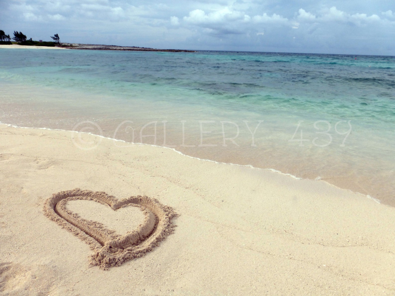 Beach Heart - Carribean Turquoise Water Beach Landscape Photograph ...
