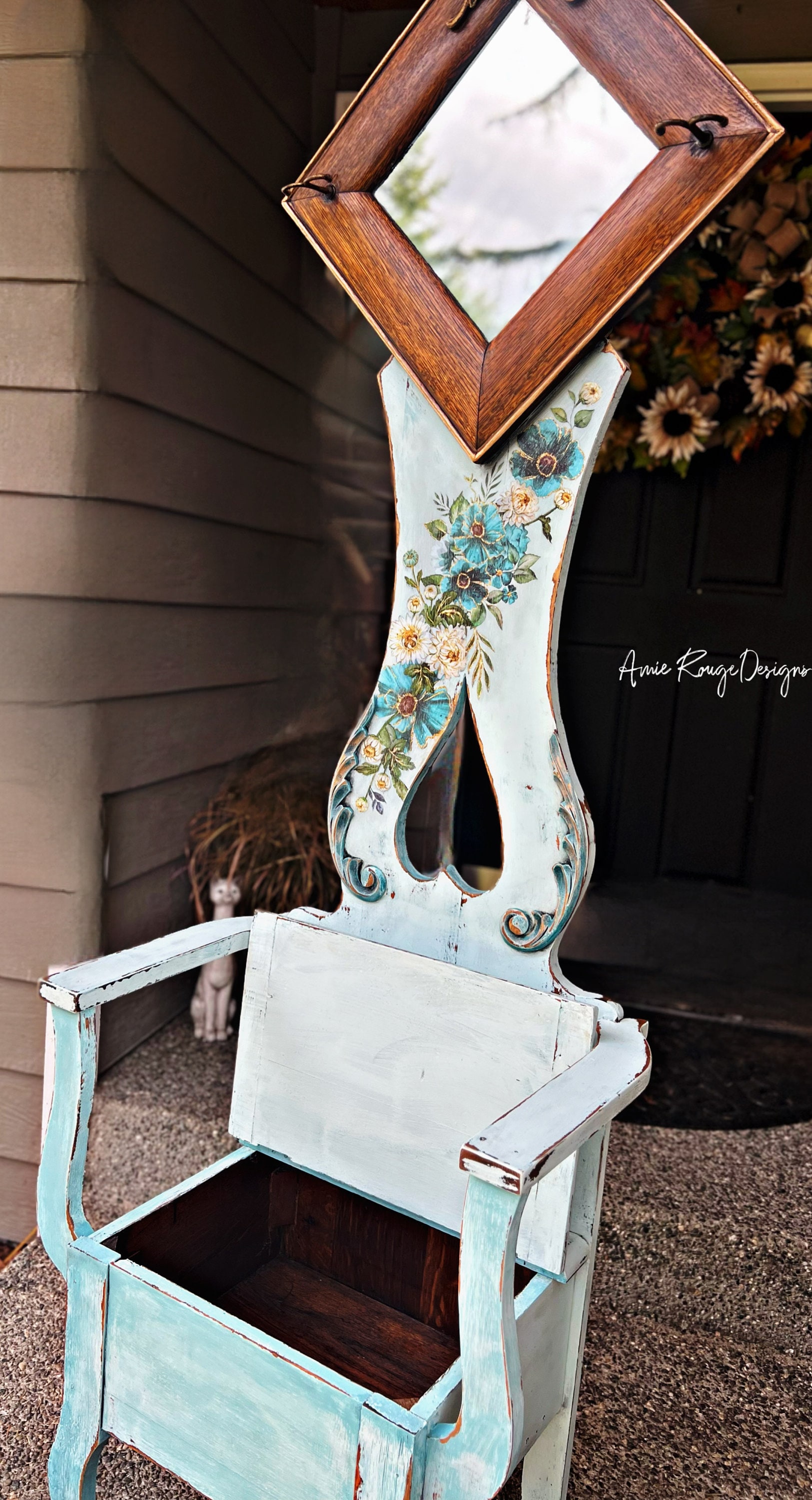 Vintage Custom Painted Hall Tree - Etsy