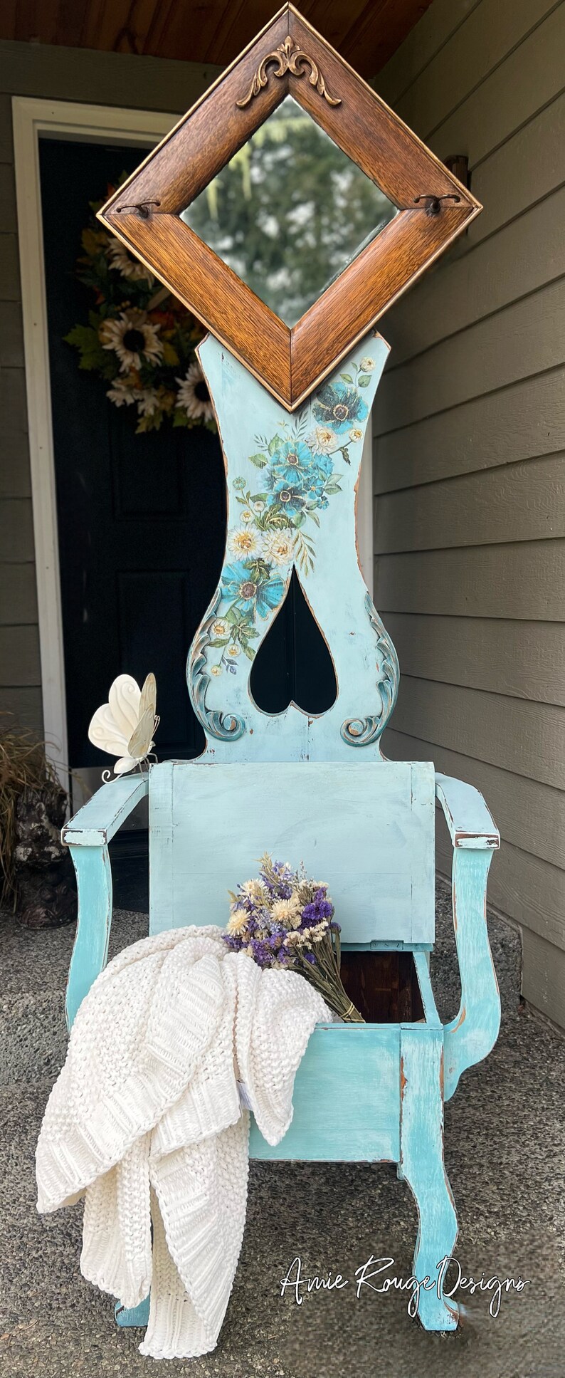 Vintage Custom Painted Hall Tree - Etsy