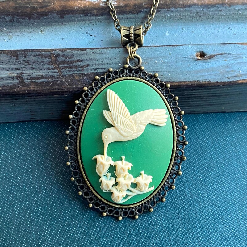 Green Cameo - Etsy