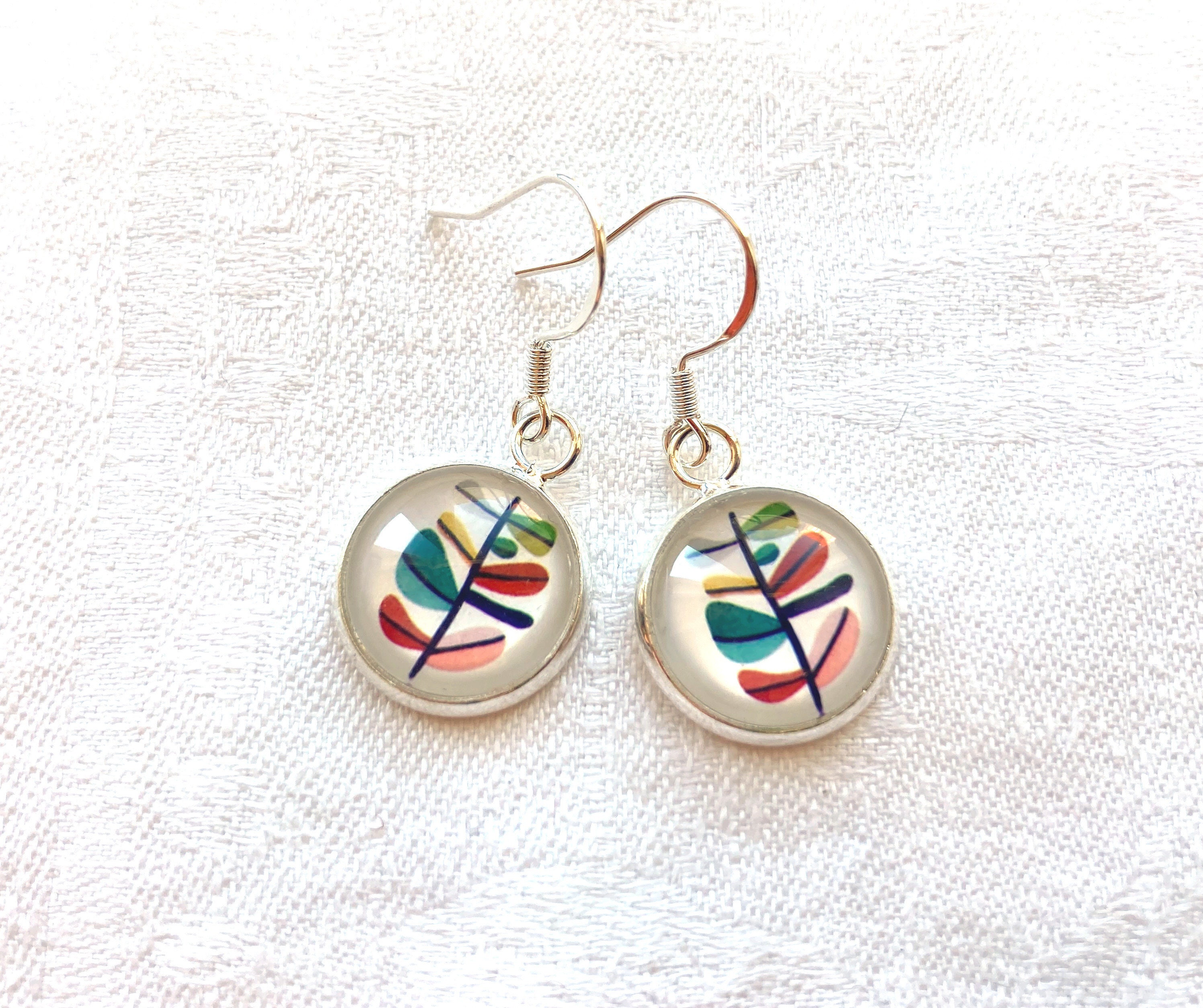 Scandinavian Earrings With Leaf Pendants Available as Studs - Etsy