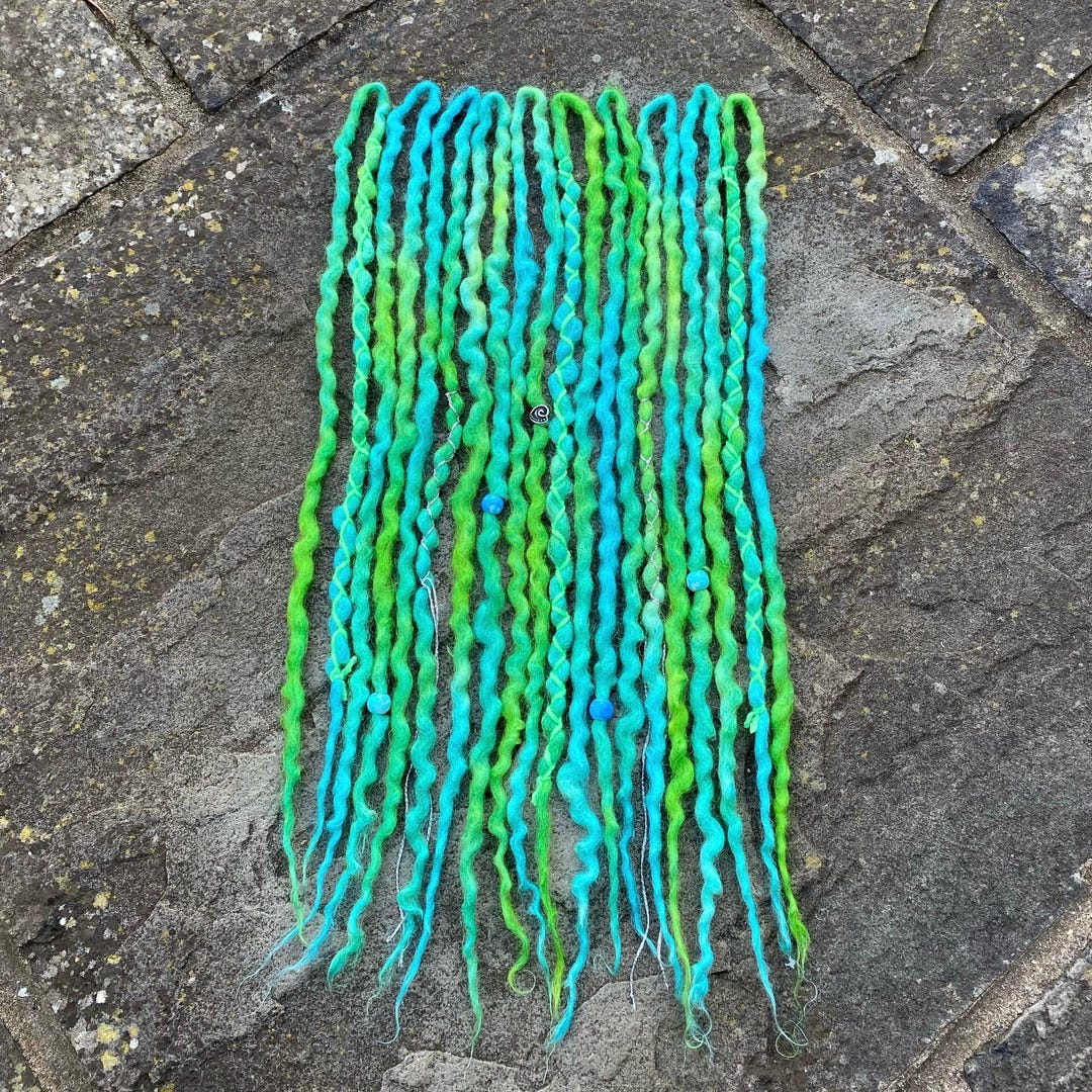 Custom - Clip-in Dreadlock Extensions - Seafoam - Partial Dreadlocks - Etsy