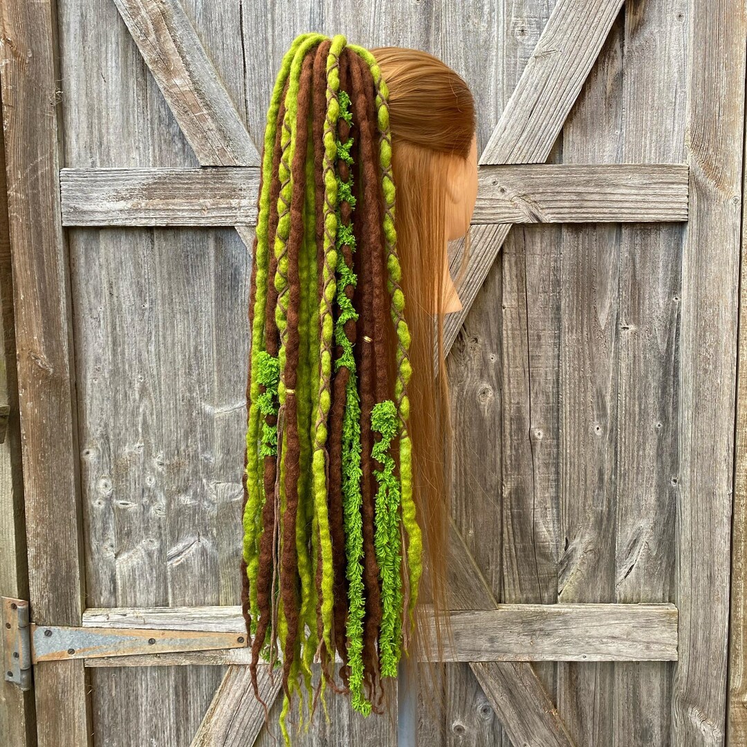 Woodland Moss - Dreadlock Ponytail Extension Claw Clip - 24 Inches ...