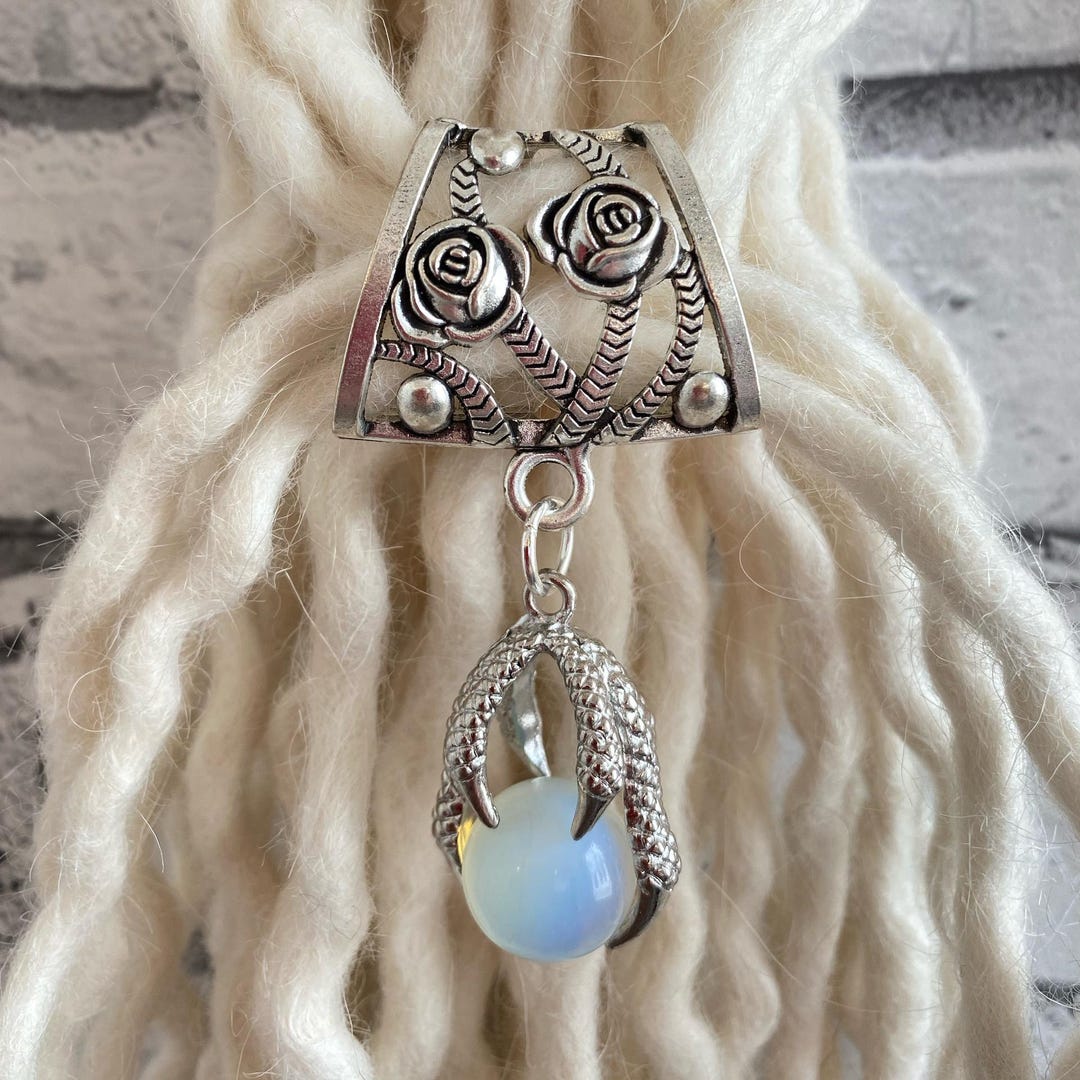 Large Dreadlock Bead With Opalite Claw – Dreadlock Holder - Hair ...