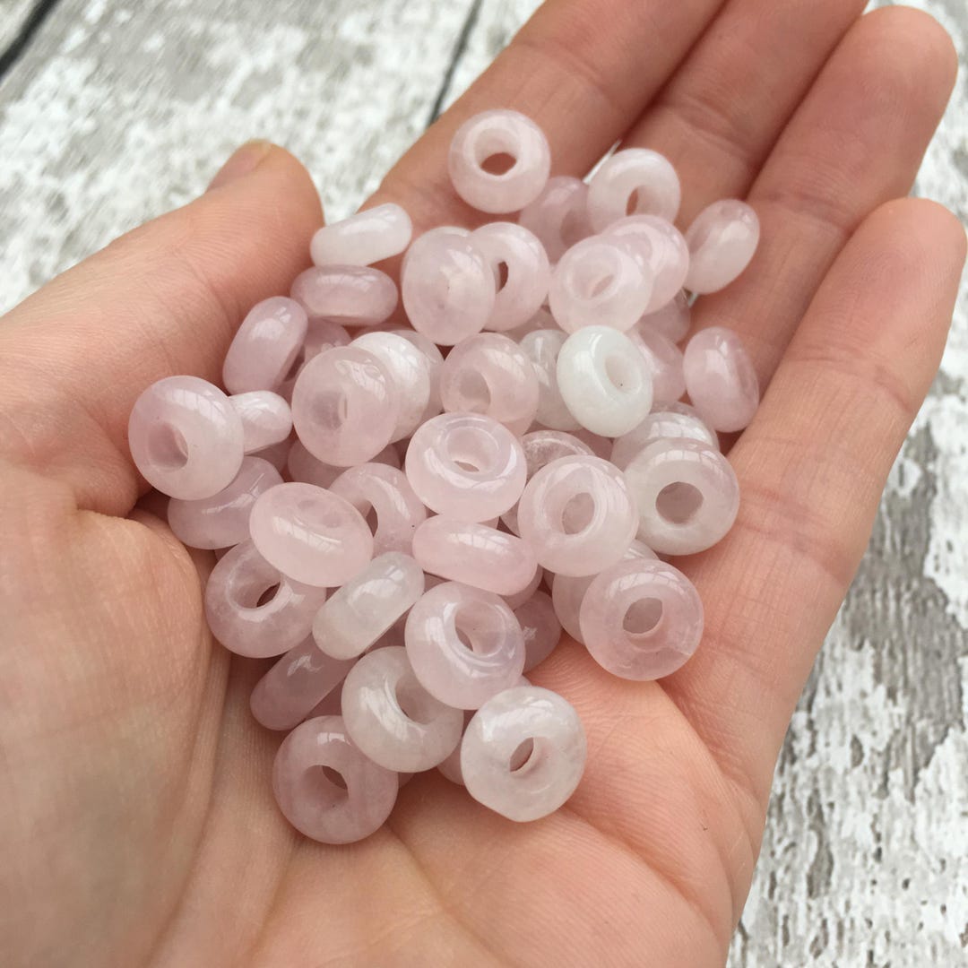 10 Rose Quartz Gemstone Dreadlock Beads – Hair Jewelry for Dreadlocks ...