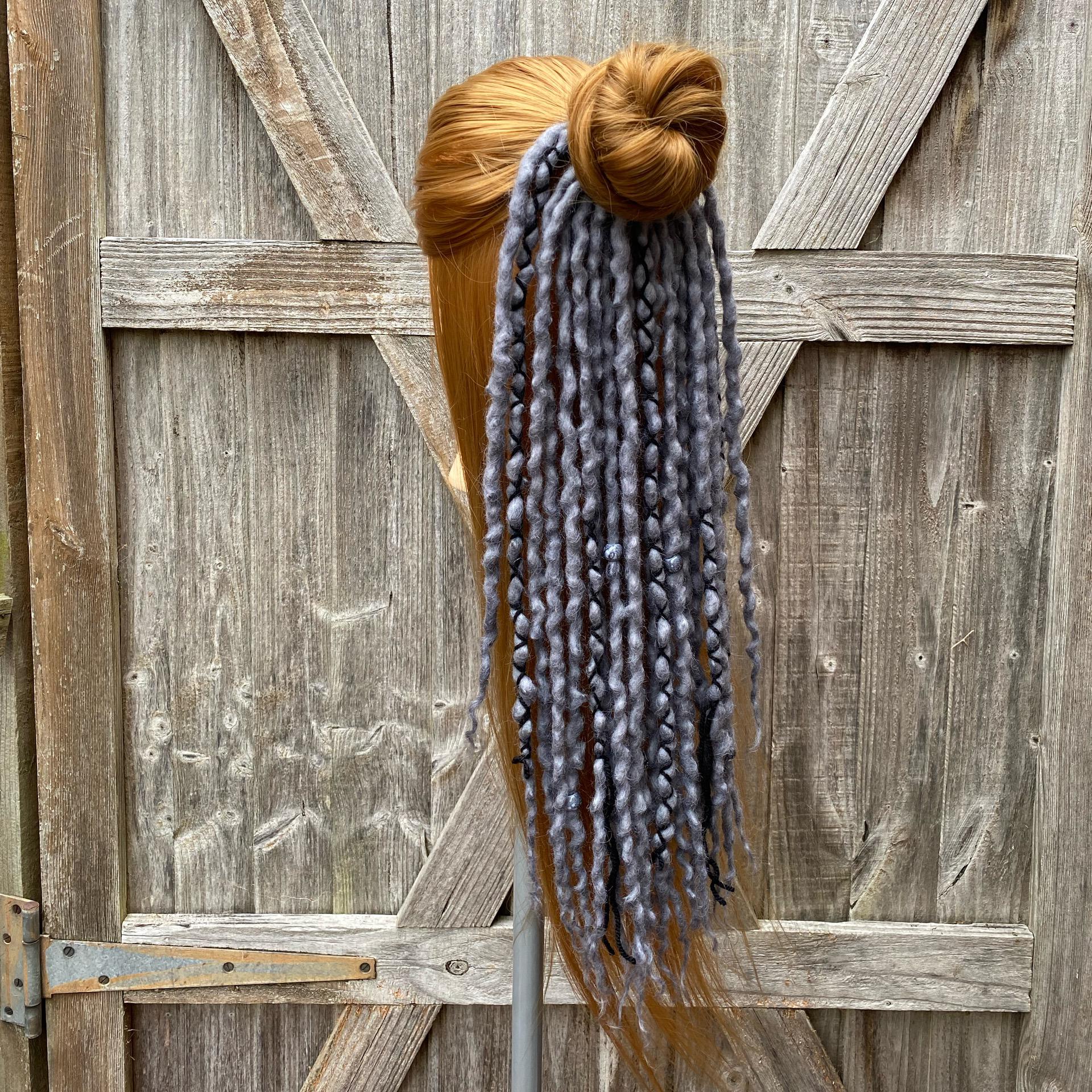 Custom - Pewter Grey Dreadlock Ponytail - Choose Your Length - Hair ...