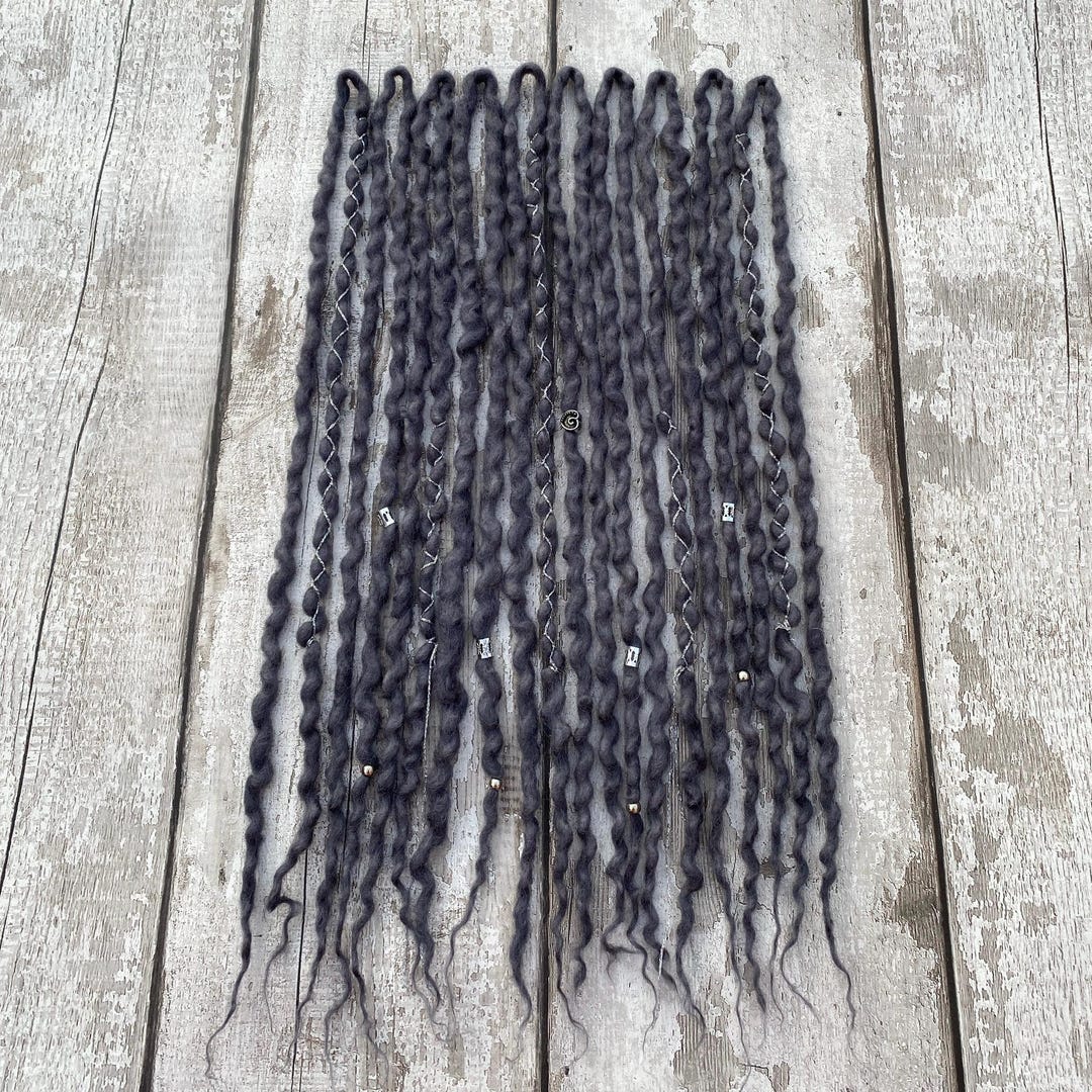 Custom - Clip-in Dreadlock Extensions - Steel Grey - Partial Dreadlocks ...