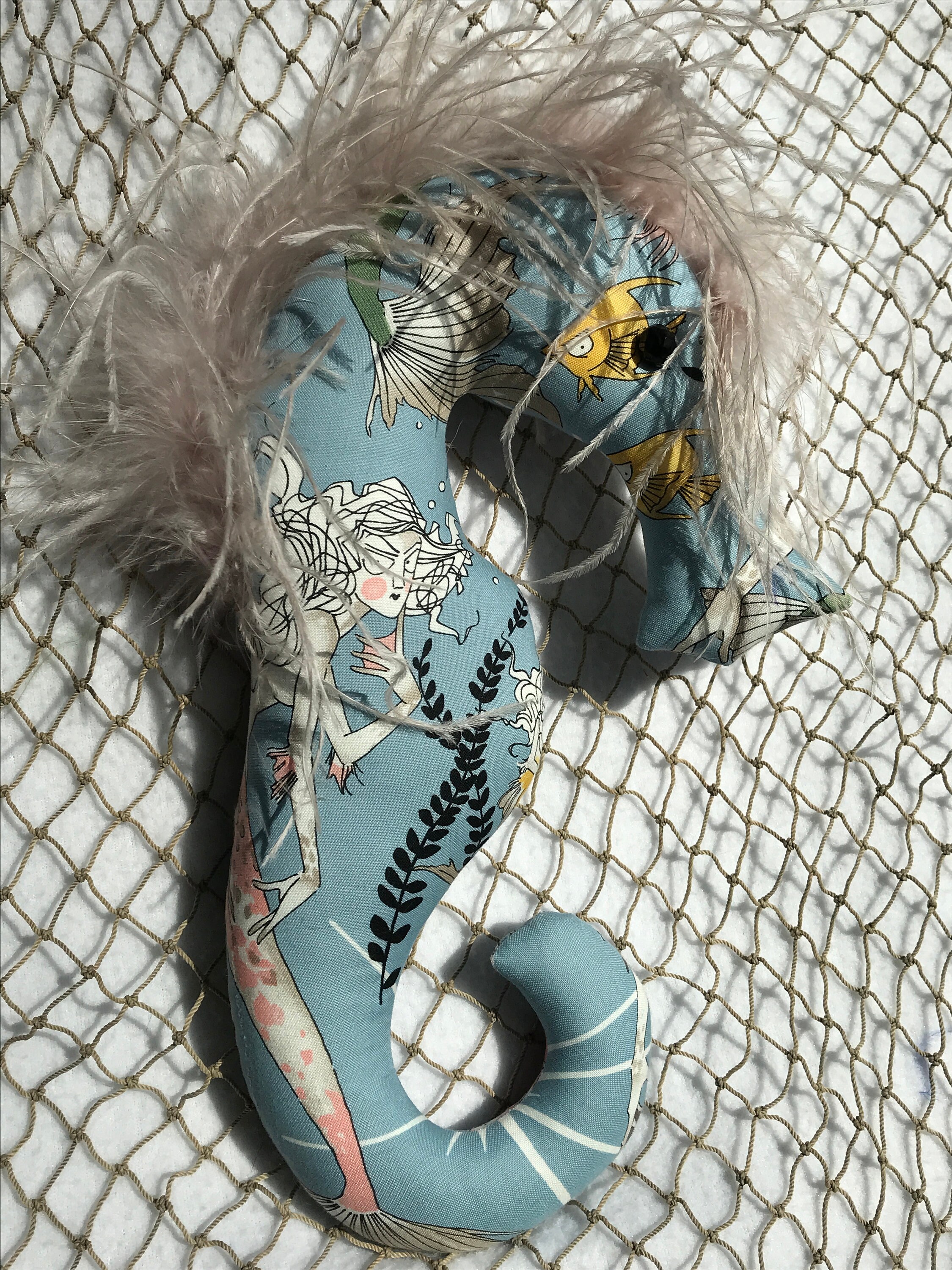 Merman, Seahorse Pillow, Mobile, Wall Hanging, Alexander Henry Fabric ...