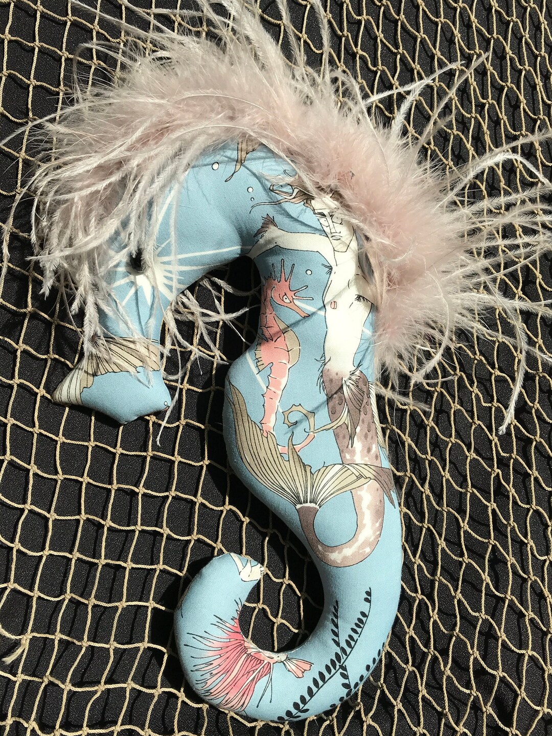 Merman, Seahorse Pillow, Mobile, Wall Hanging, Alexander Henry Fabric ...